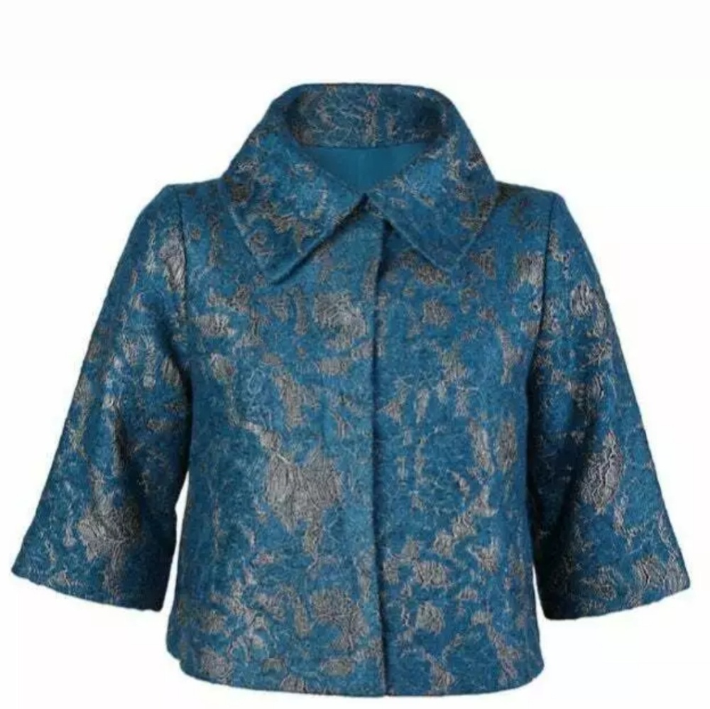 Cabi Style Lisboa Topper In Teal/Silver - Gem